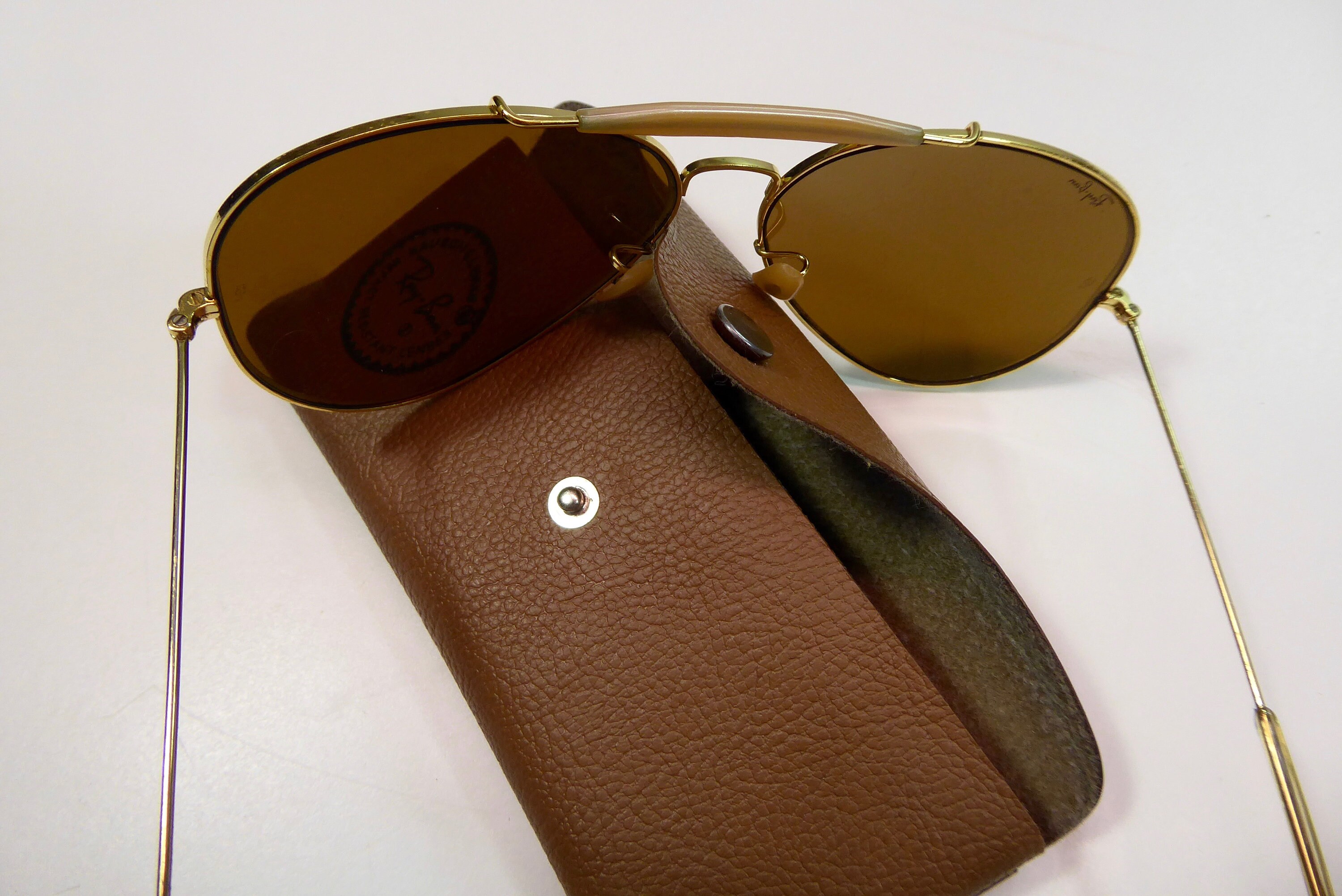 Vintage Ray - Ban B15 regular driving series aviator glasses Brown ...