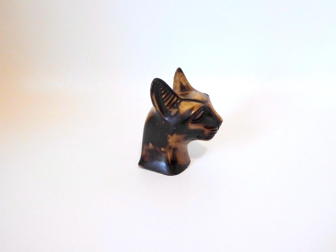 Statuette Head of Bastet Cat Goddess of Egypt in Stone. Made in Egypt ...