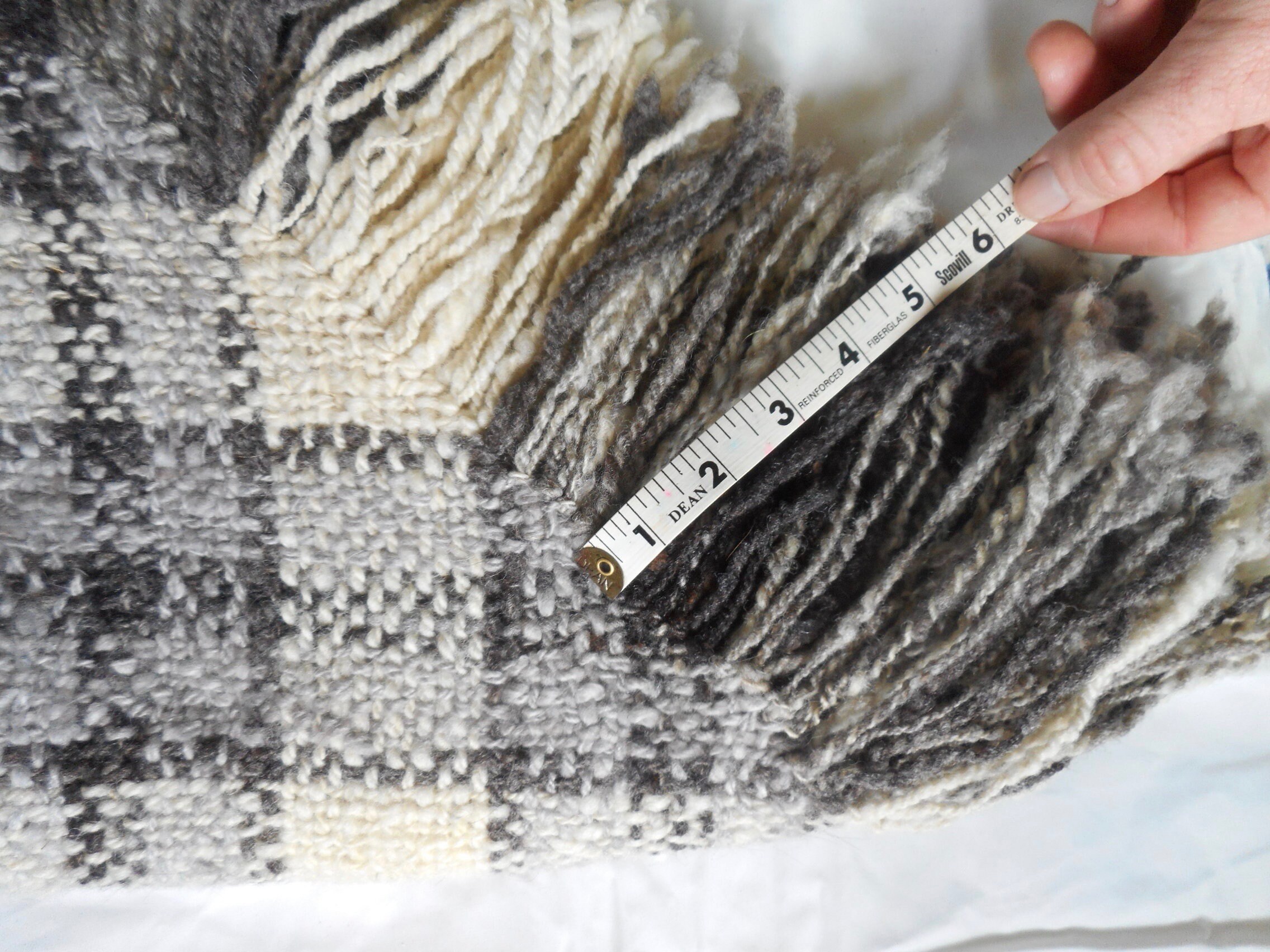 Natural Wool Shawl, Handwoven Angora & Wool Triangular Shawl, Handmade ...