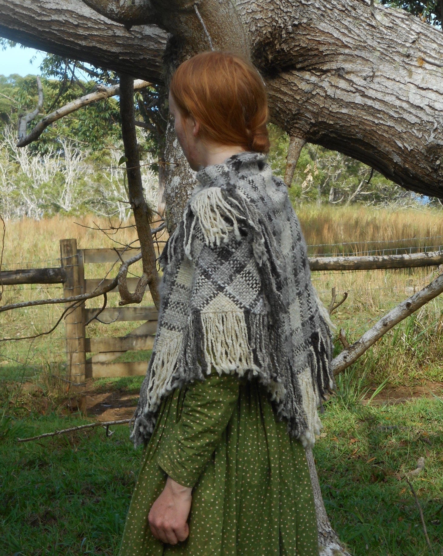 Natural Wool Shawl, Handwoven Angora & Wool Triangular Shawl, Handmade ...