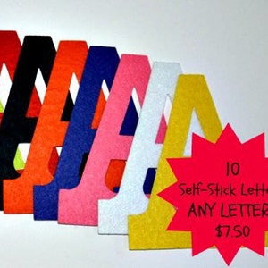 BULK FELT LETTERS - Sticky Felt Letters - Set of 10 - Self Adhesive ...