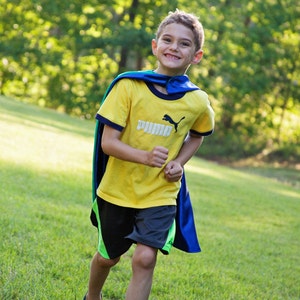 BLUE and GREEN SUPERHERO Cape - Boy Birthday Gift - Personalized Boy ...