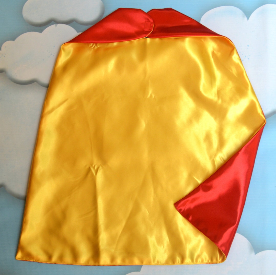Reversible Satin Kids Cape: Red and Yellow, Pretend Play - Etsy