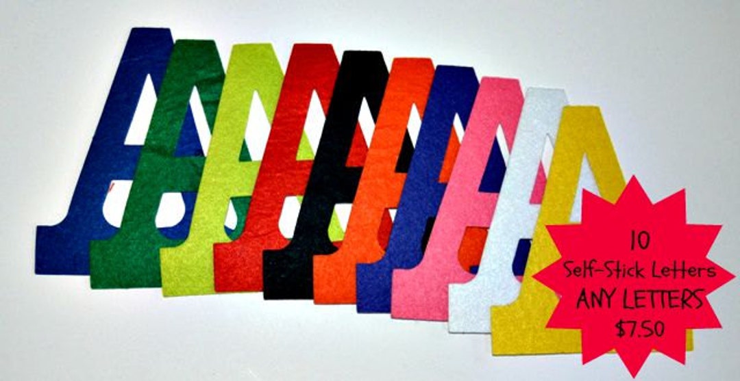 BULK FELT LETTERS - Sticky Felt Letters - Set of 10 - Self Adhesive ...