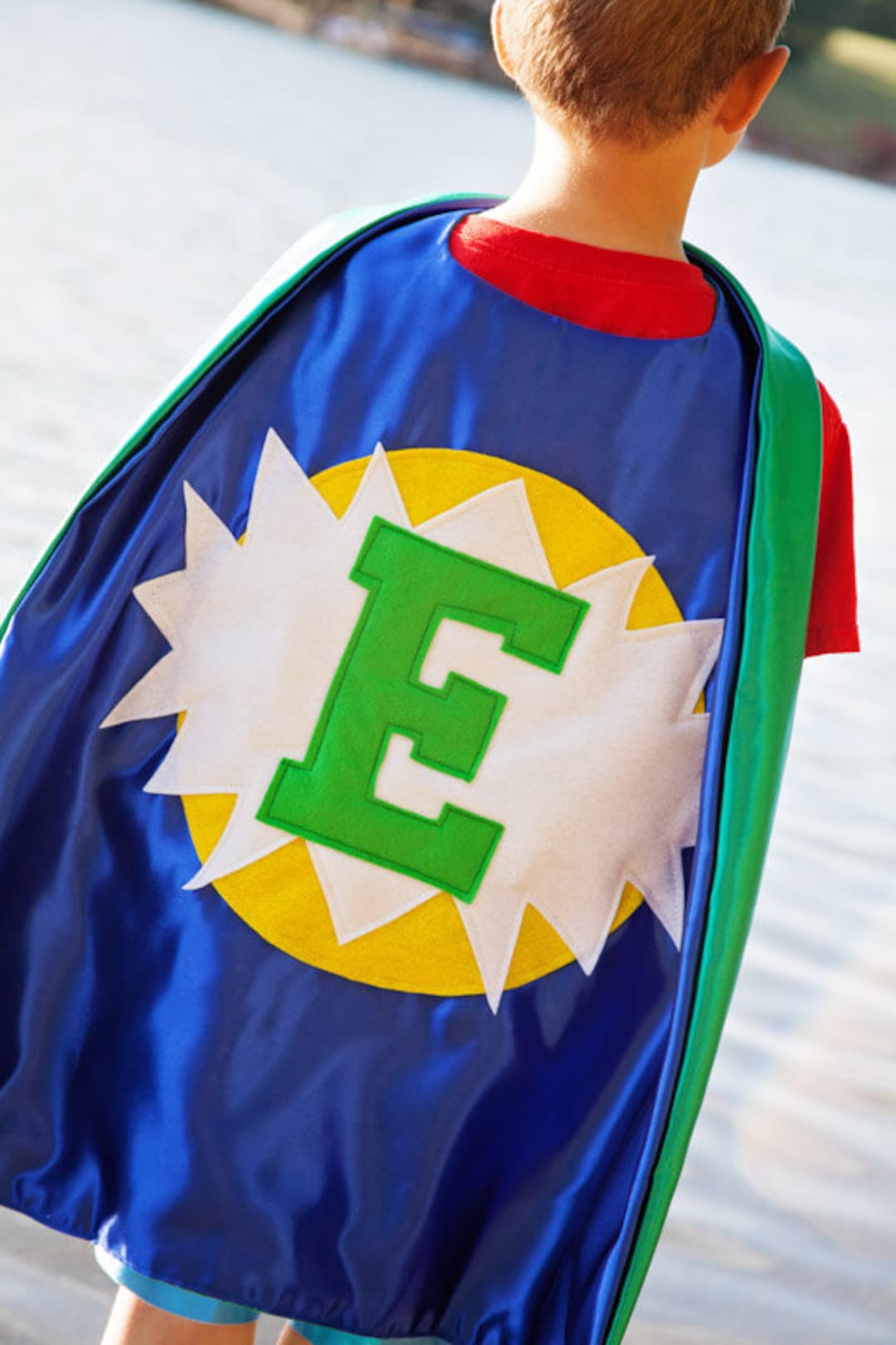 Personalized Superhero Cape - Blue Satin With Green Trim - Etsy