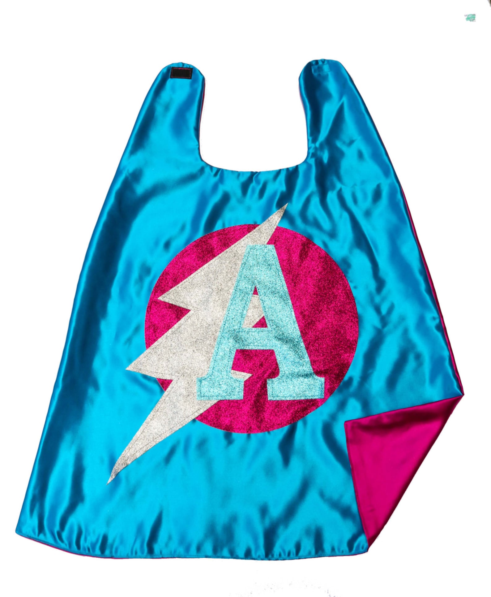 Turquoise Pink Sparkle Cape Silver Lightning Bolt Cape | Etsy