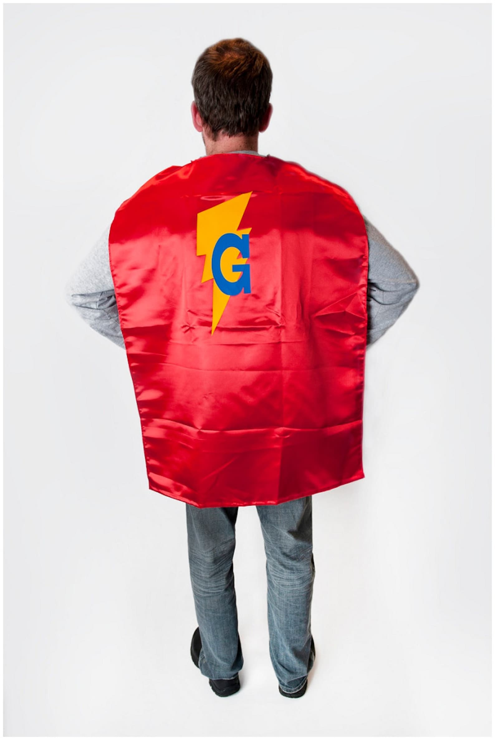 ADULT Personalized Superhero Cape With Lightning Bolt Very FAST ...