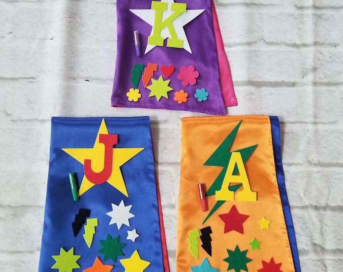 Make Your Own Cape DIY Superhero Cape Decorating Kit. Super Hero Party ...