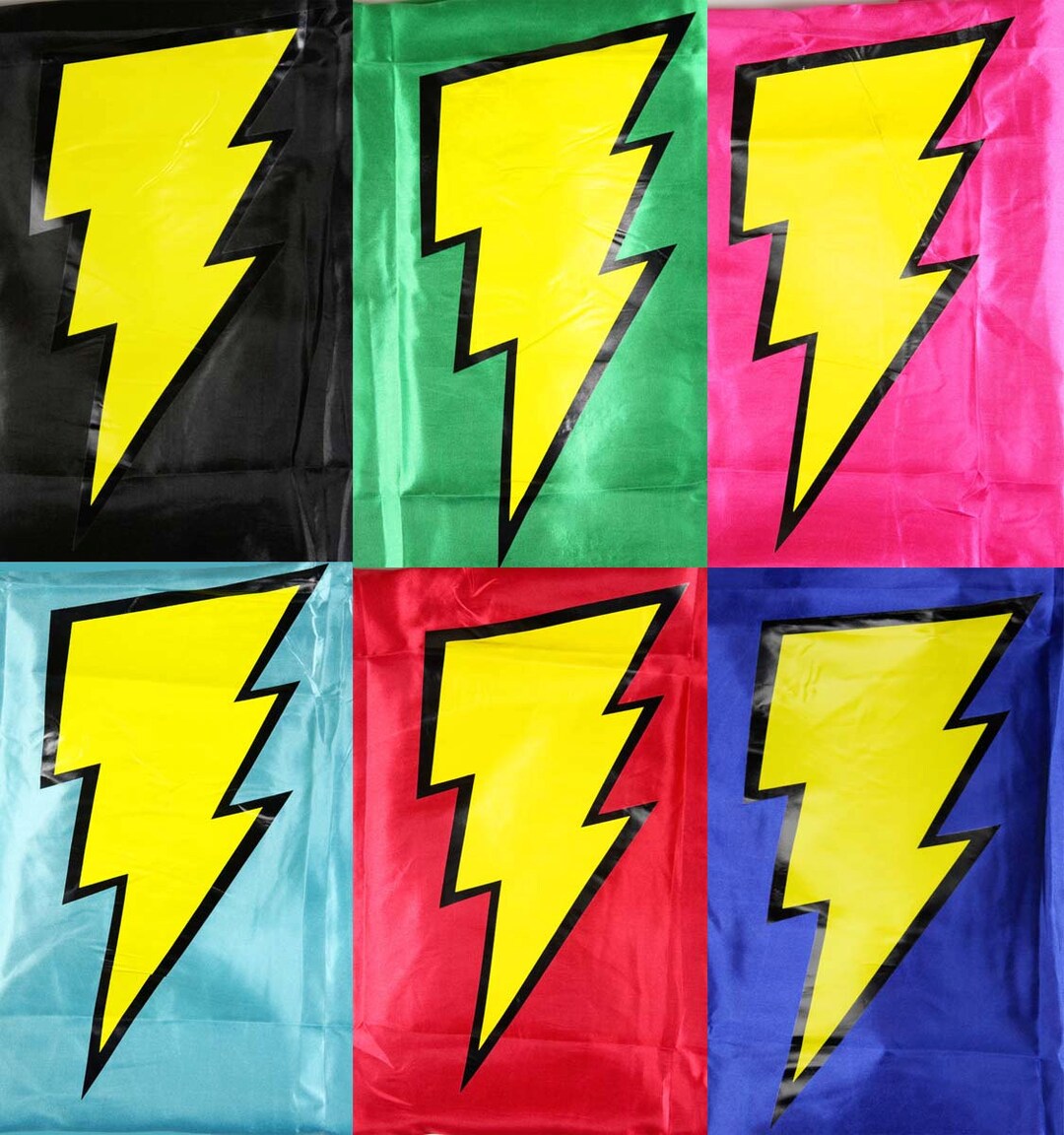Lightning Bolt Superhero Cape – Kids Party Favor, Satin Costume - Etsy