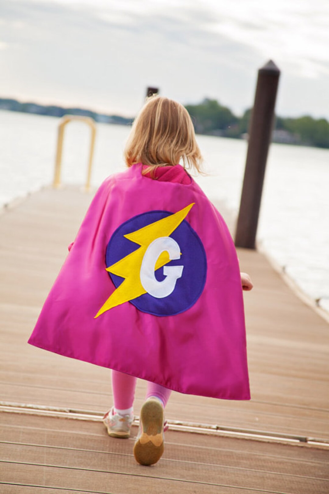 Girls Lightning Bolt Cape - Custom Initial - Fast Shipping - Gift for ...