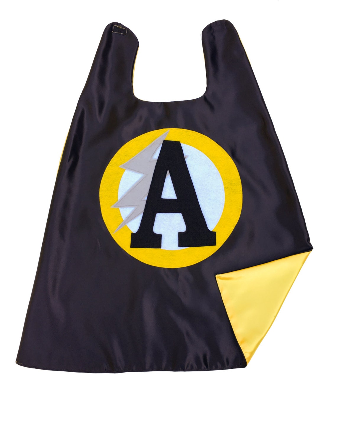 Black and Yellow Superhero Cape Circle Bolt Cape Boys | Etsy
