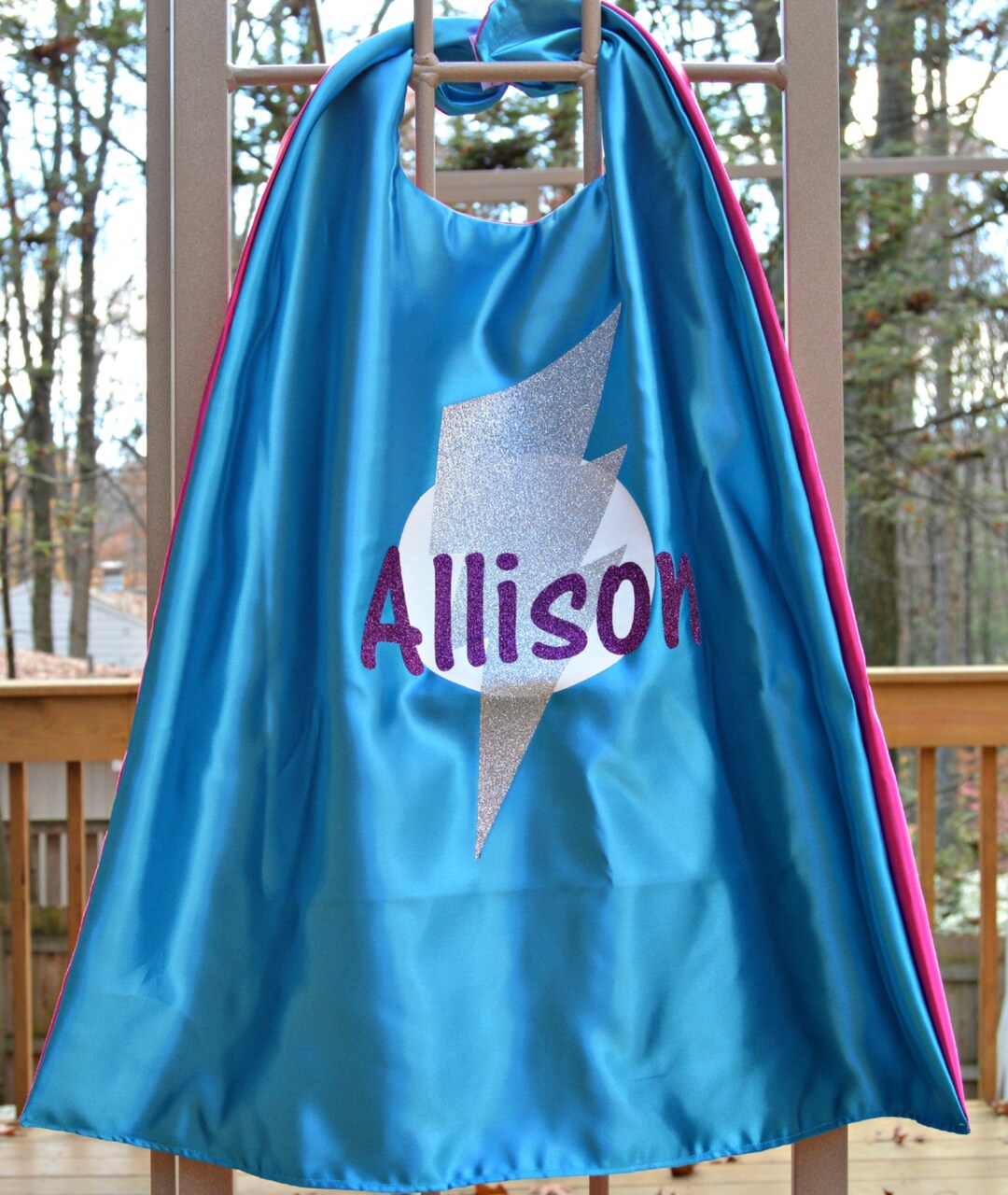 Premium Personalized GLITTER Name Cape. Satin Cape for Kids. Double ...
