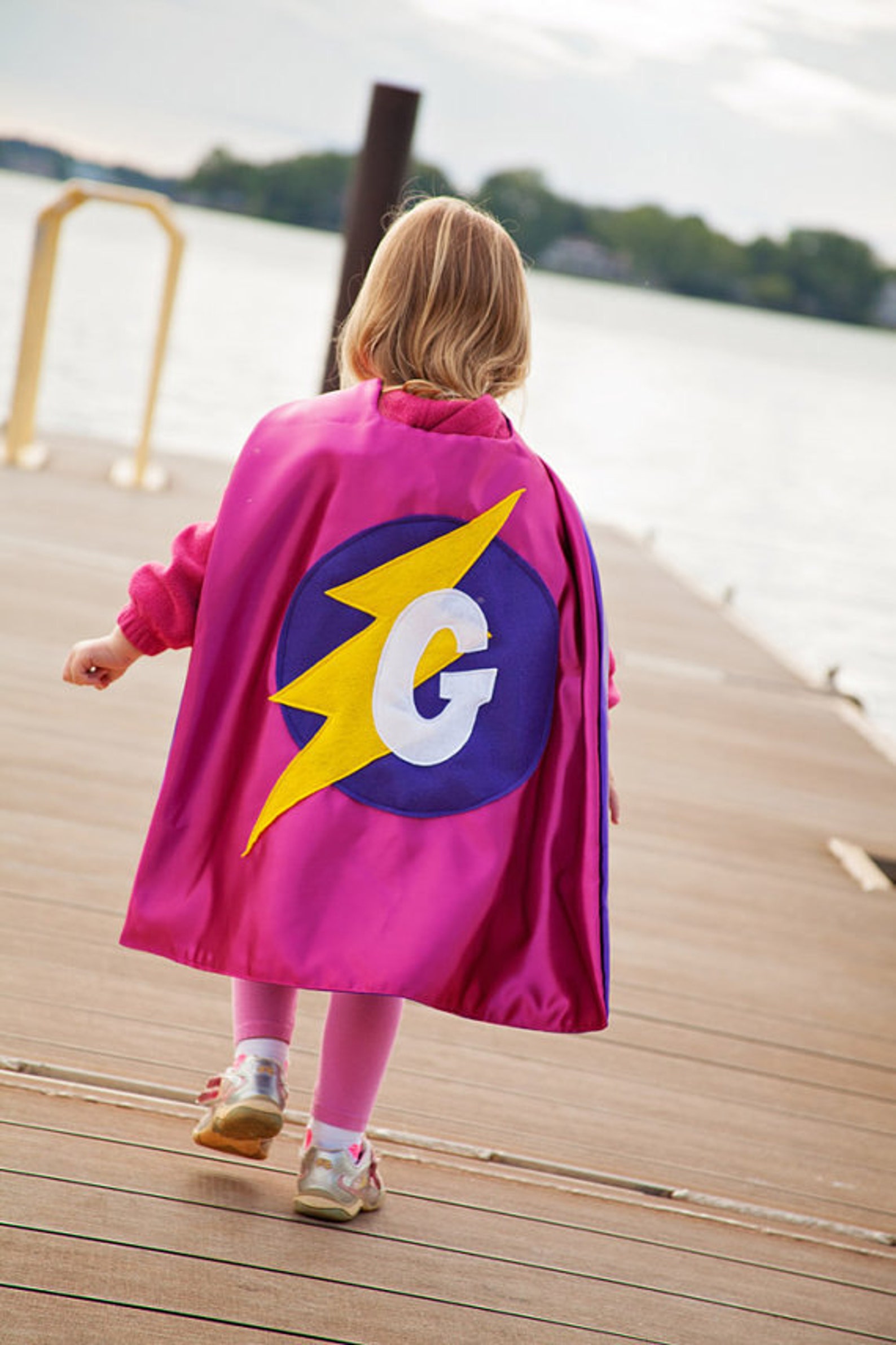 Girls Lightning Bolt Cape Custom Initial Fast Shipping - Etsy