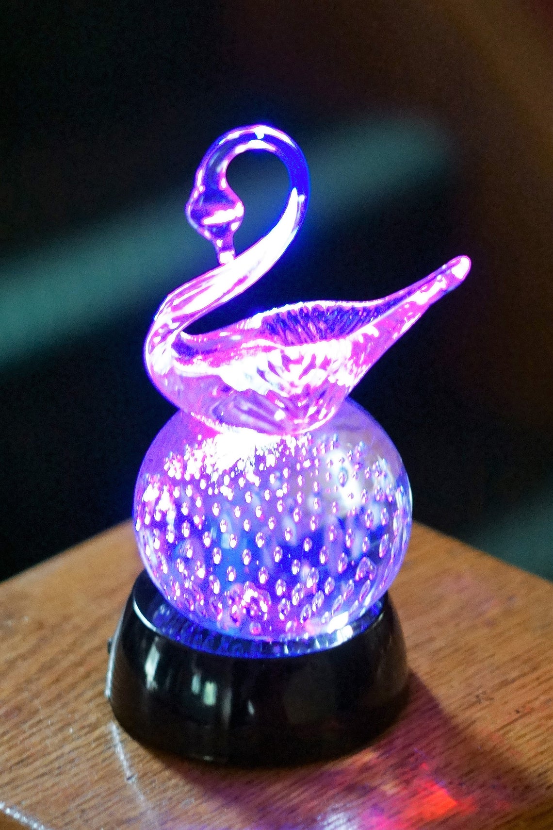 Spectacular Vintage Clear Art Glass Pierpoint Swan Paperweight With ...