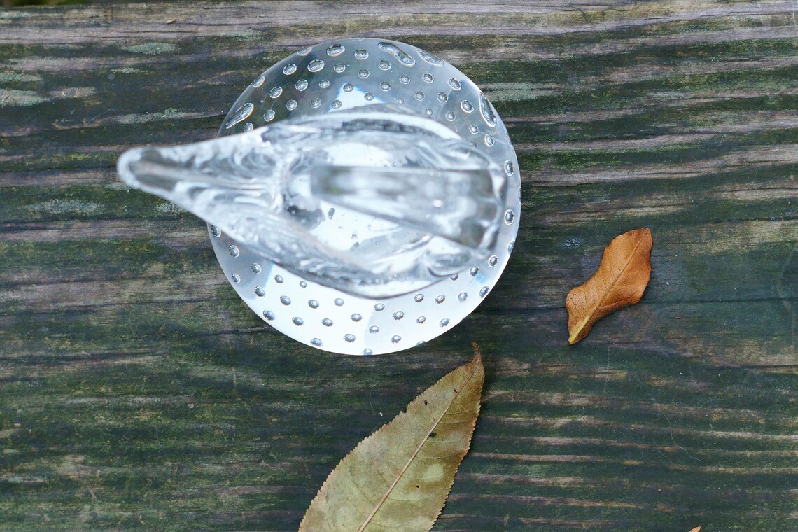 Spectacular Vintage Clear Art Glass Pierpoint Swan Paperweight With ...