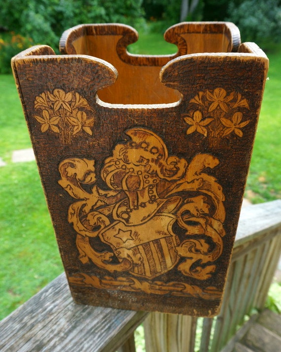 Rare Antique Flemish Art Pyrography Handmade Storage - Etsy