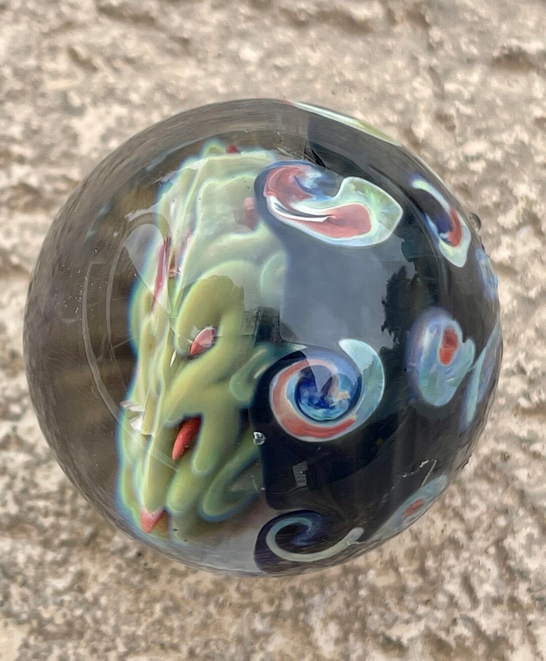 Vintage Round Art Glass Marble Paperweight/home Decor - Etsy