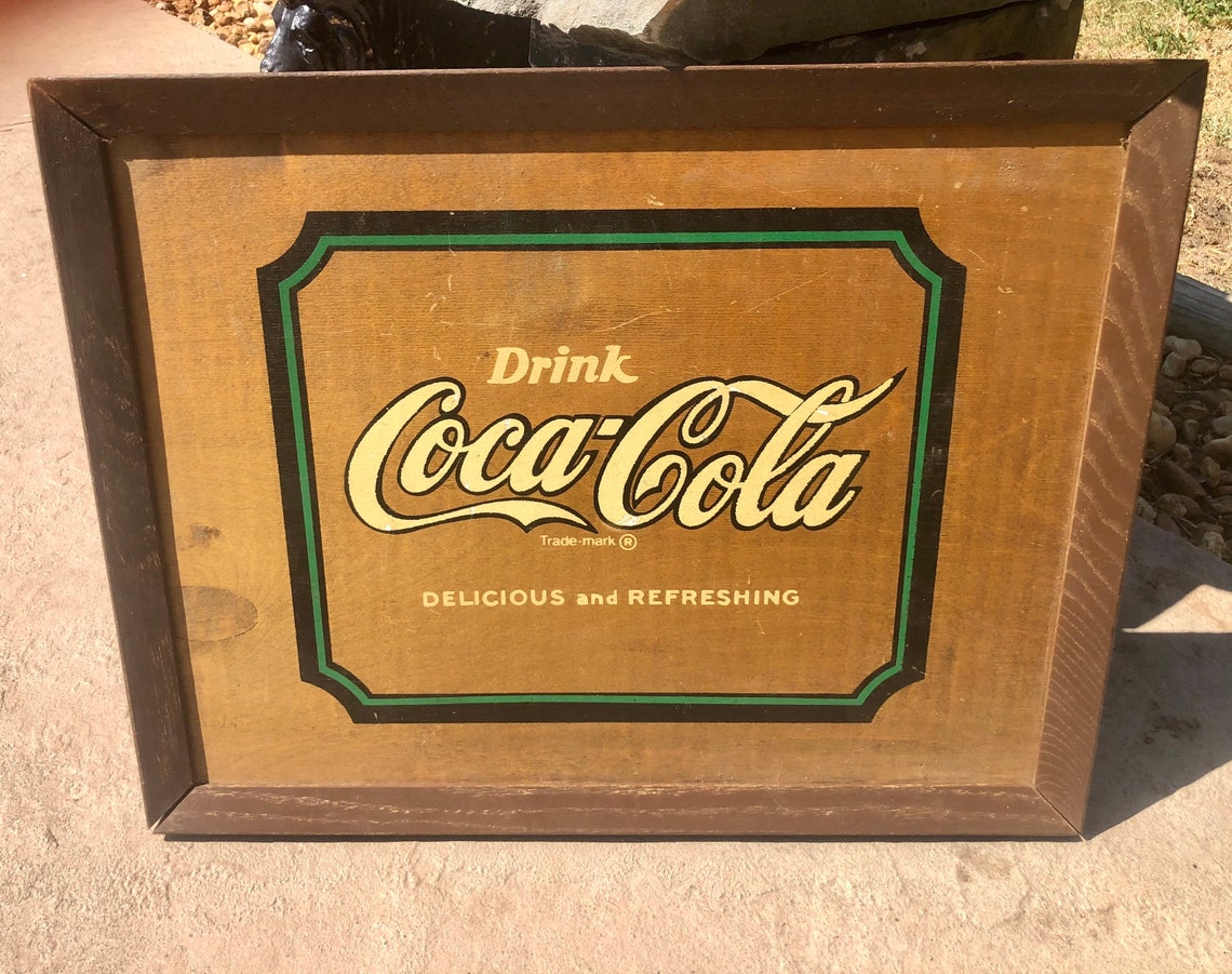 Vintage Framed Wooden Coca-Cola Sign/Home Décor/Memorabilia | Etsy