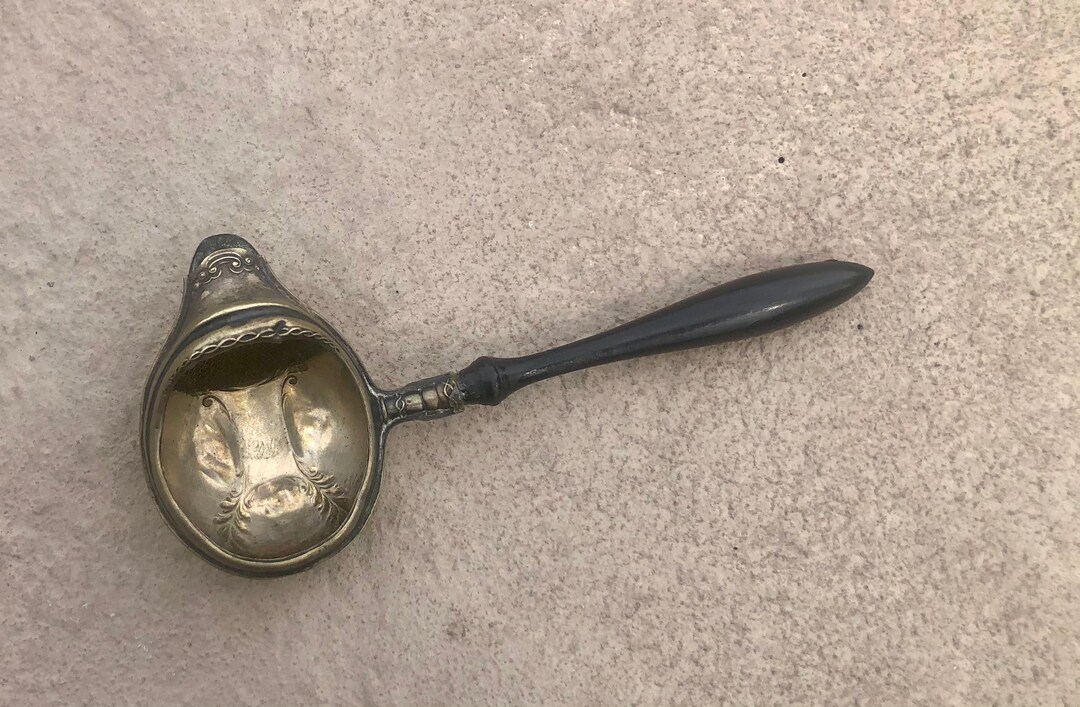 Antique Plated Sterling Silver Tea Strainer With Wood Handle - Etsy