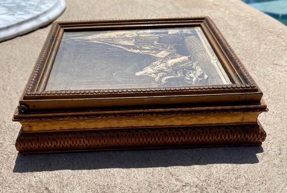 Antique Victorian Wooden Hinged Trinket/Jewelry Box - Gem