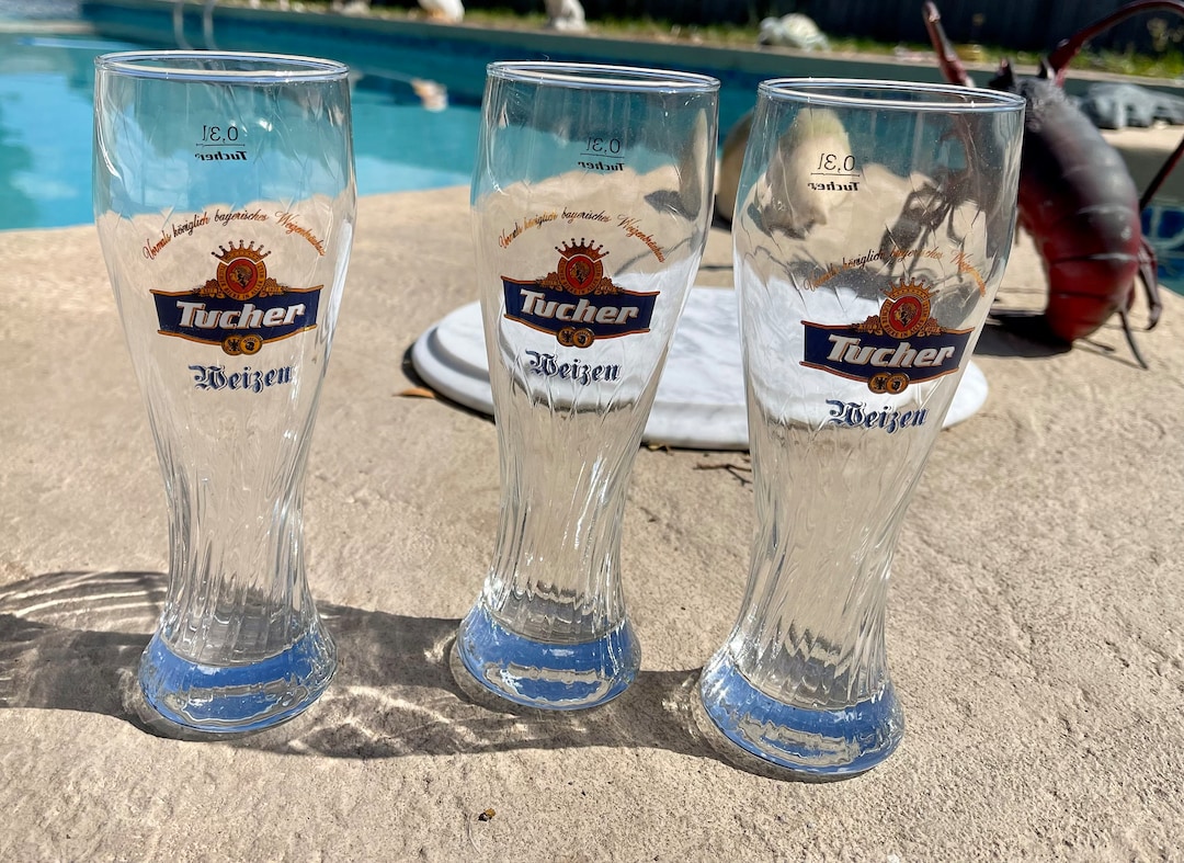 Rare Vintage 0.3L Tucher Weizen Brewery Glasses/made in Germany/new Old ...