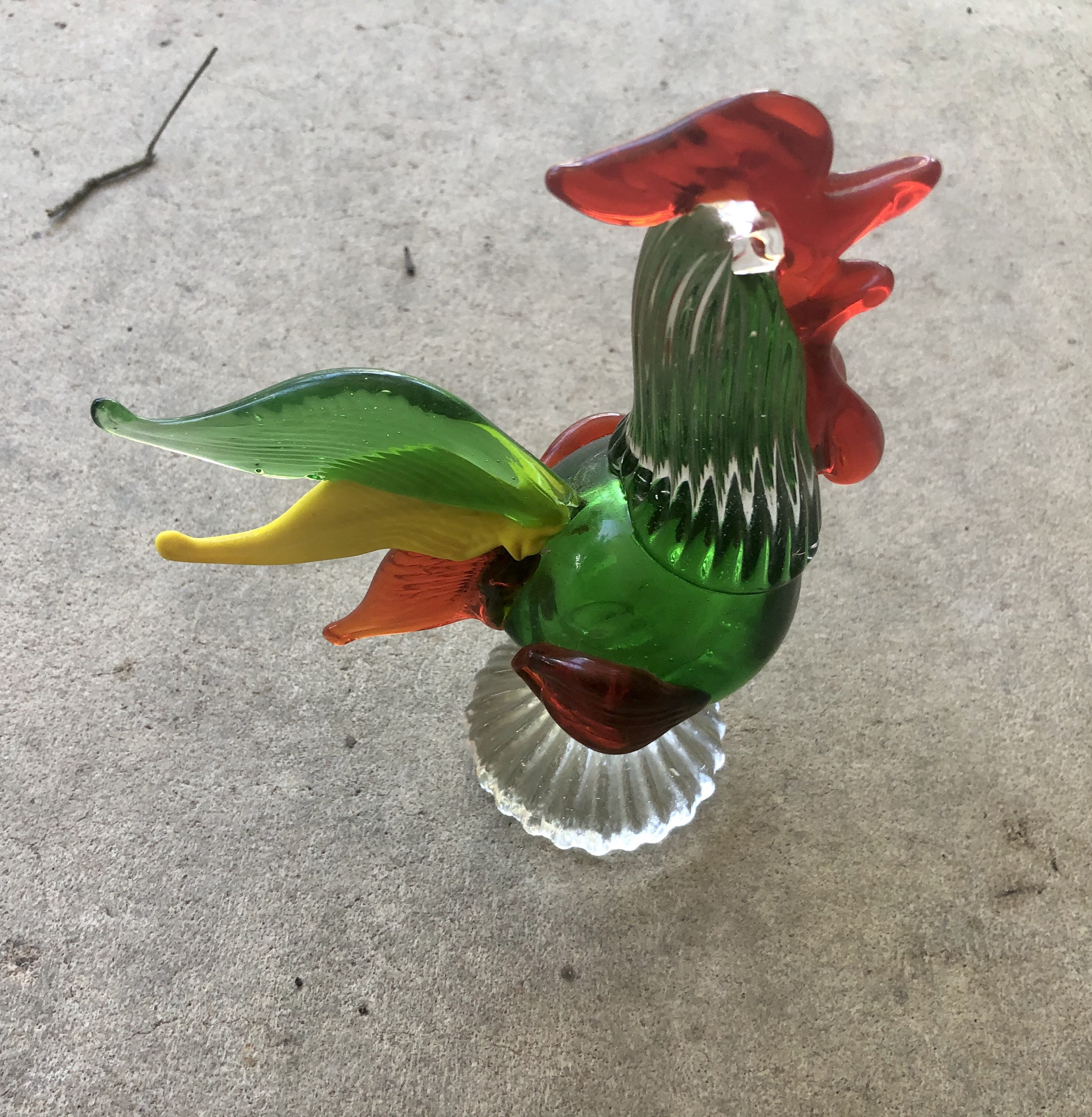 Beautiful Art Glass Hand Blown Rooster Figurine | Etsy
