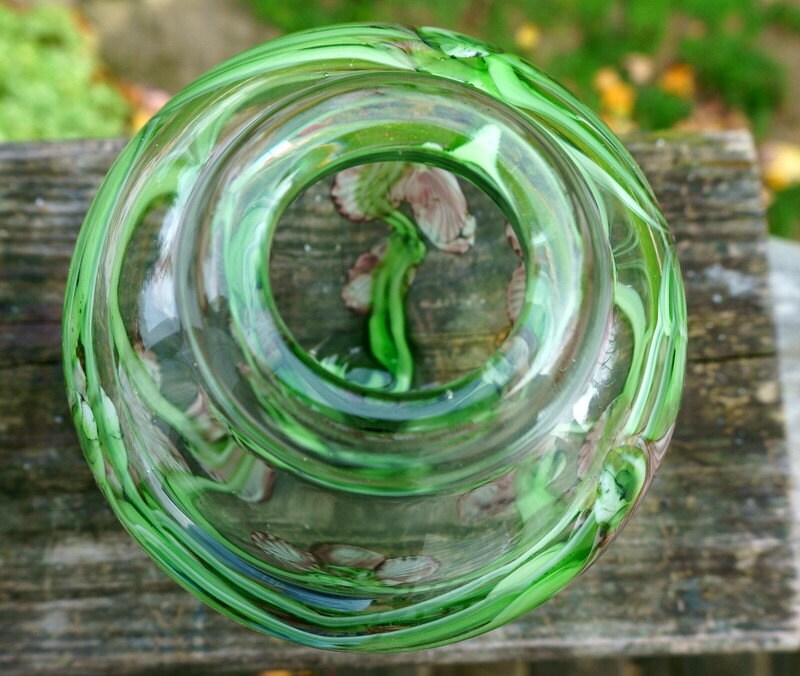 Magnificent Handmade Art Glass Vase With Beautiful Floral - Etsy