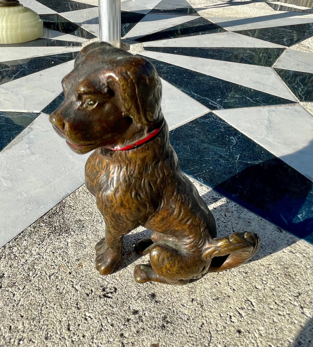Antique Solid Bronze Sitting Dog Figurine/home Decor - Etsy
