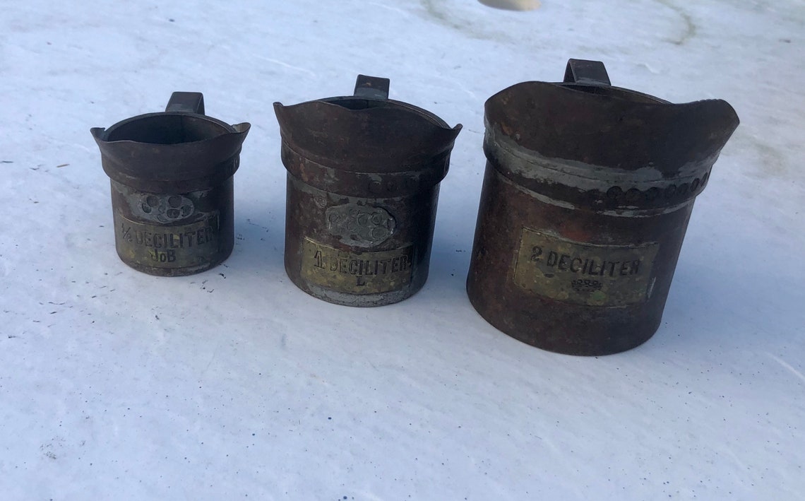 Rare Antique Set of 3 Metal Calibrated Dutch Measuring Cups/ - Etsy