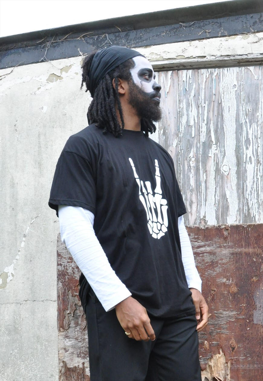 Oversized Black Rock and Roll Skeleton Halloween Graphic - Etsy