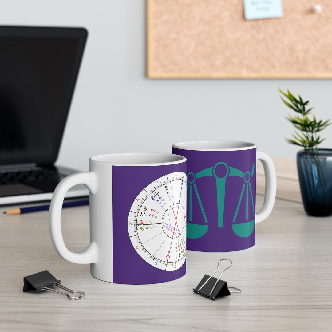 Personal Astrology Birth Charts Mugs, Horoscope Natal Chart With Zodiac ...