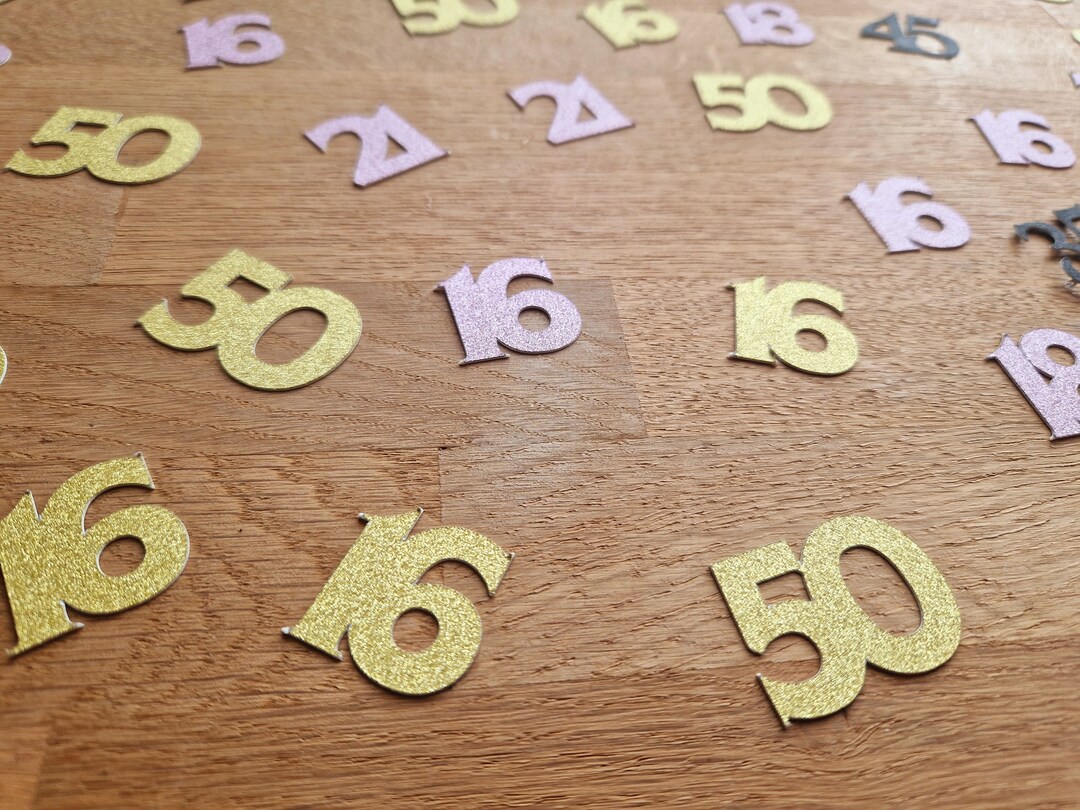 Custom Age Confetti: Birthday, Anniversary Party Table Decorations - Etsy