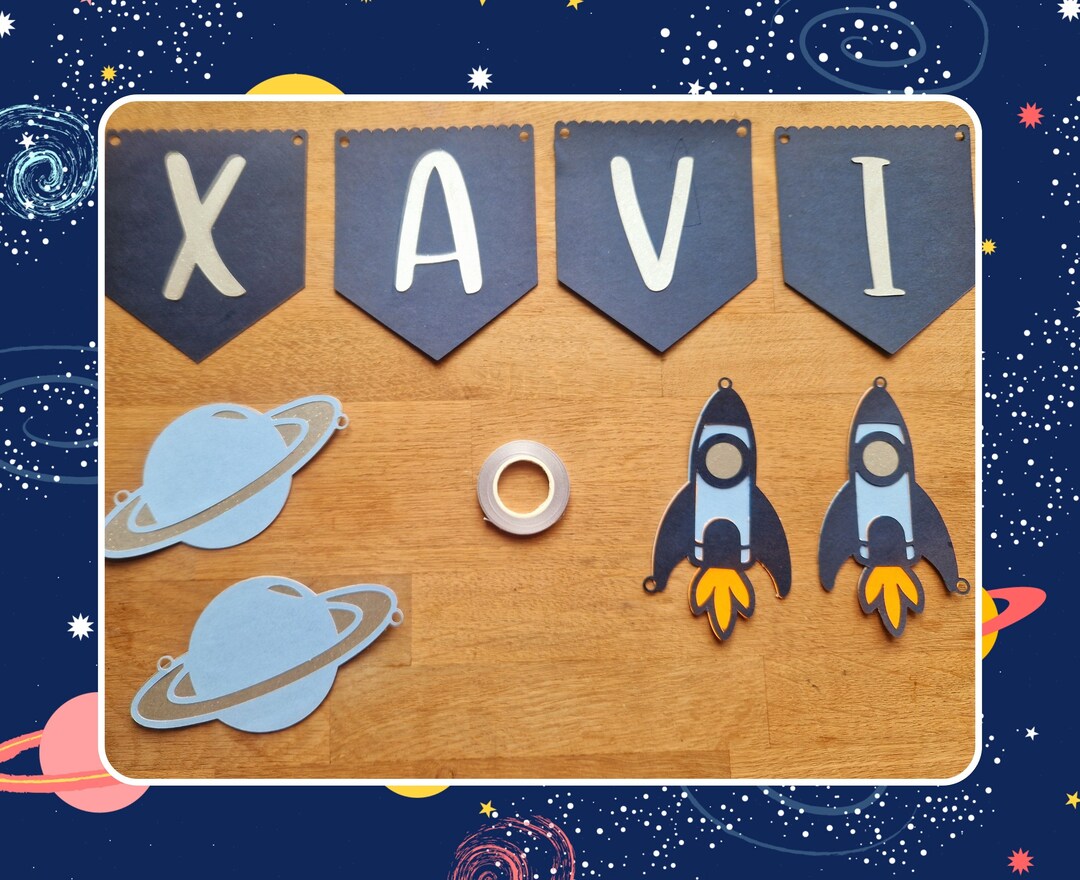 Custom Space Theme Party Banner Garland | Birthday, Nursery, Kids ...