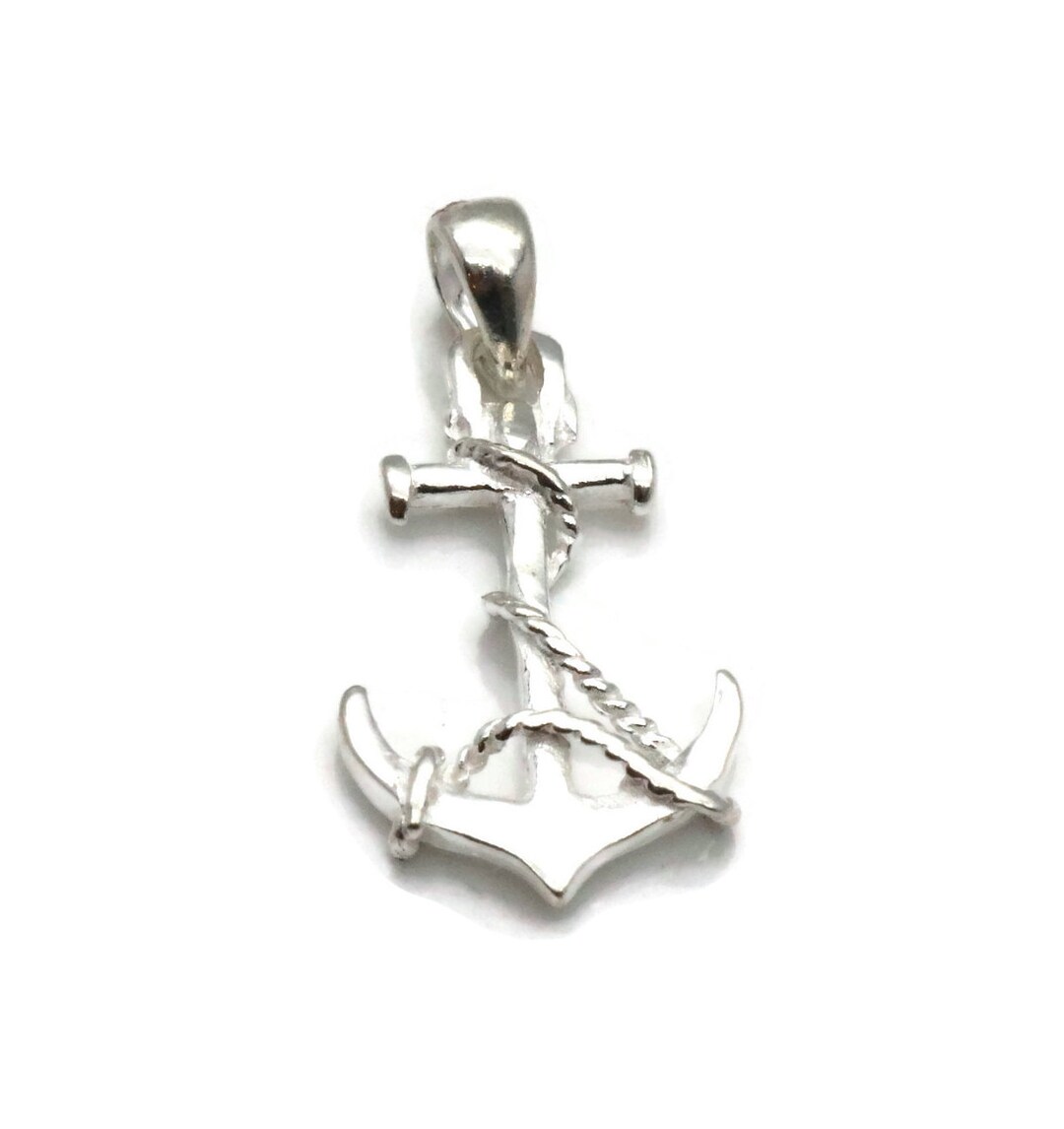 Silver Anchor Pendant Boat Anchor Pendant Anchor Rope - Etsy