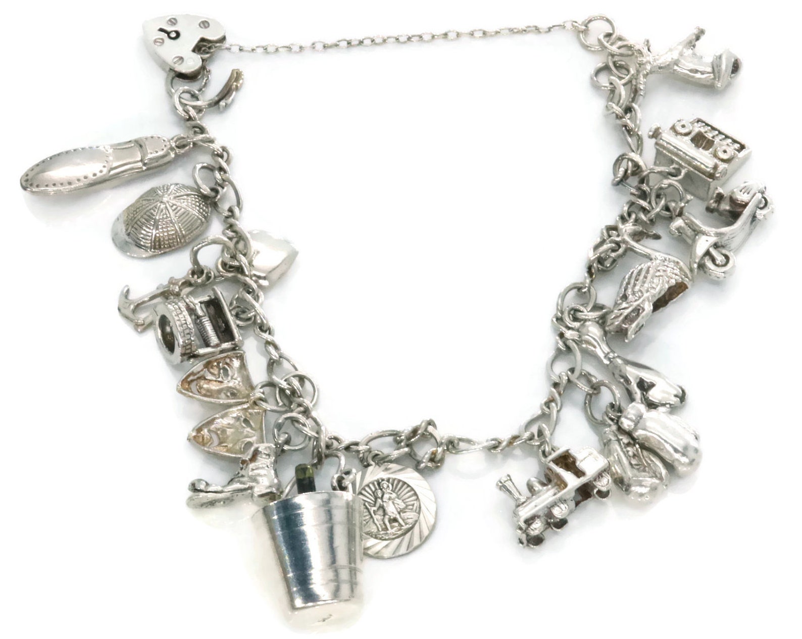 Silver Charm Bracelet Charm Bracelet Charms Silver Charms | Etsy