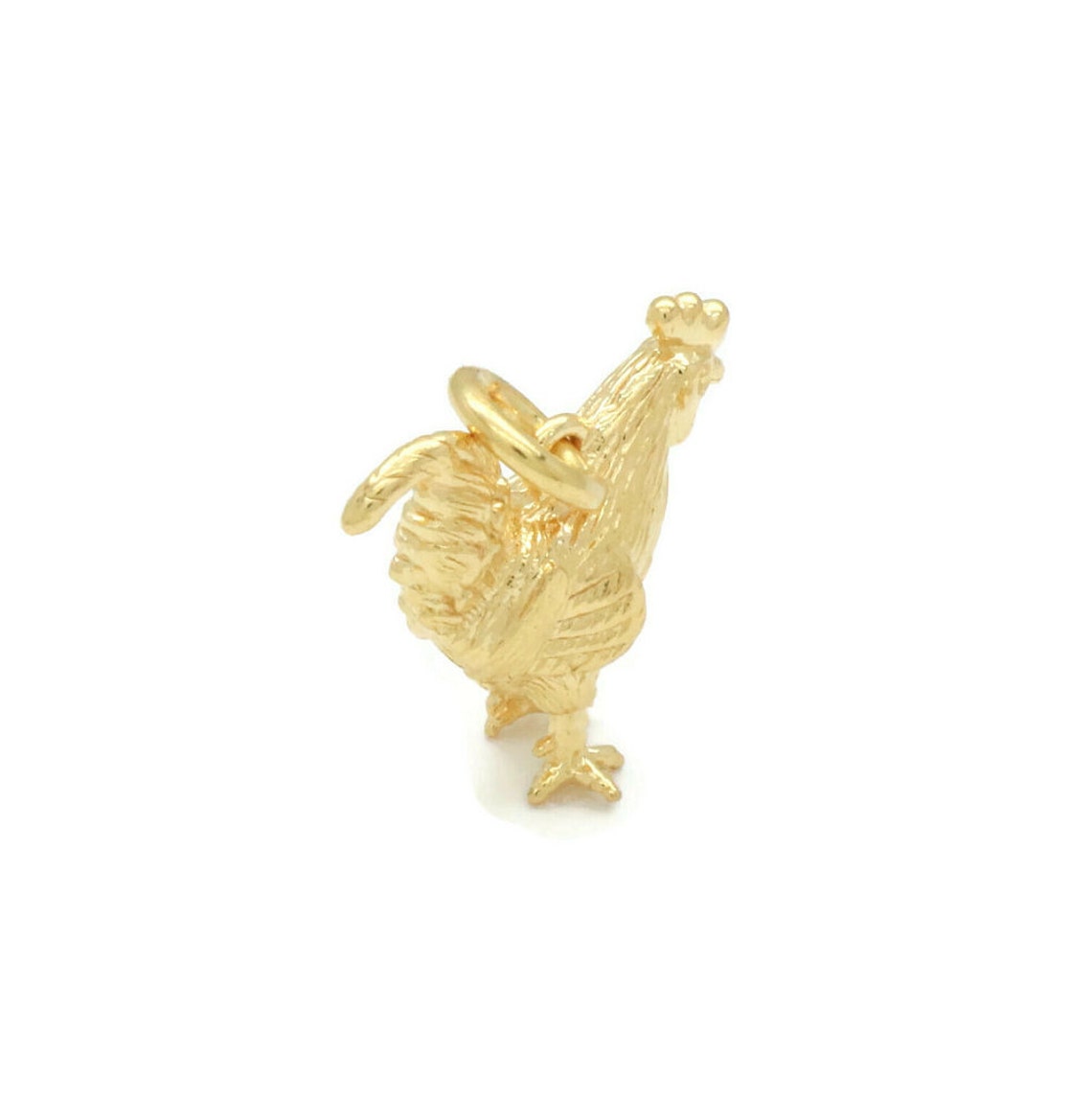 Chicken Necklace Chicken Pendant Gold Vermeil Chicken | Etsy