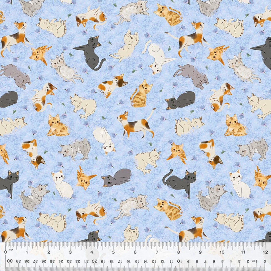 Cats in the Garden by Vivian Yiwing for Windham Fabrics 53853-7 - Etsy
