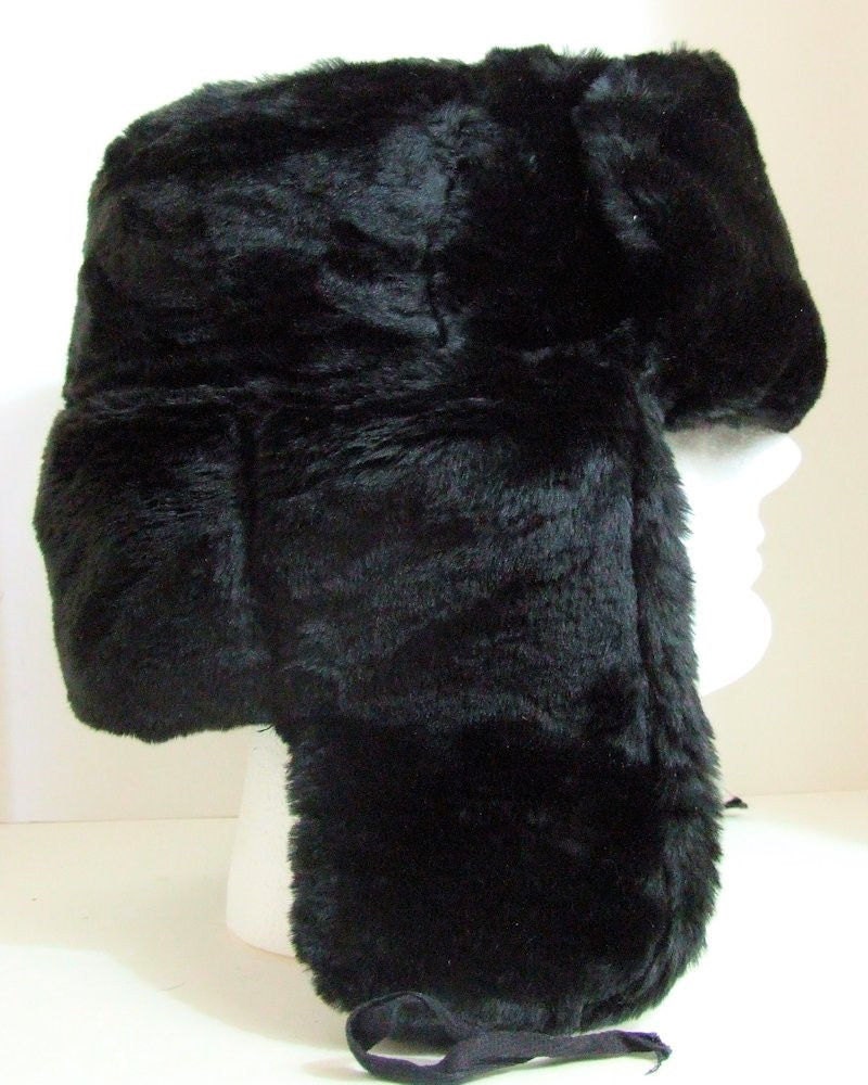 Authentic Russian Ushanka Black Military Hat - Etsy Finland