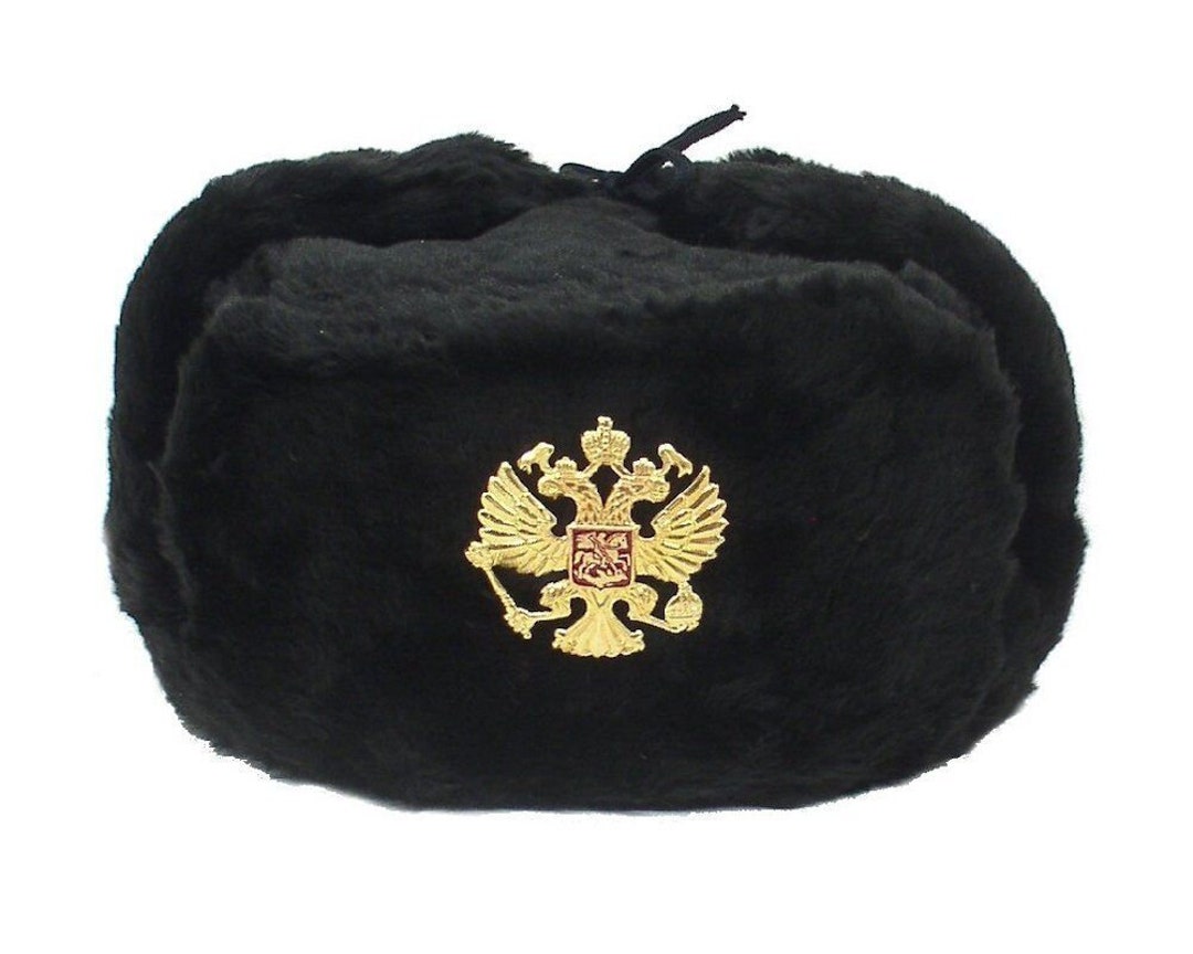 Authentic Russian Military KGB Ushanka Hat W/ Imperial Eagle Badge ...