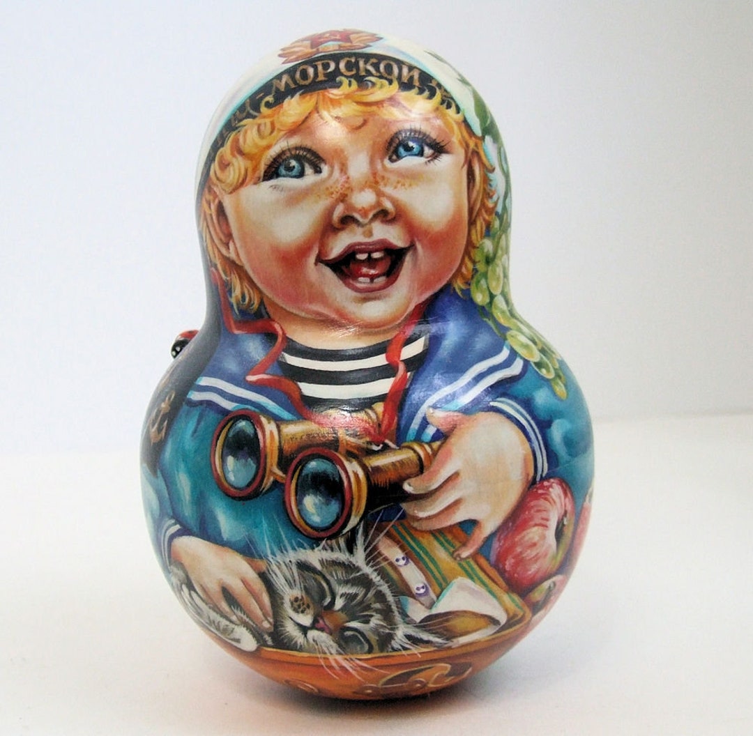 Hand Painted Russian One of a Kind Roly Polly " Female Sailor" BY ...