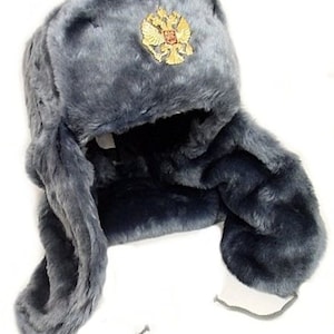 Authentic Russian Military Gray Ushanka Hat Imperial Eagle - Etsy
