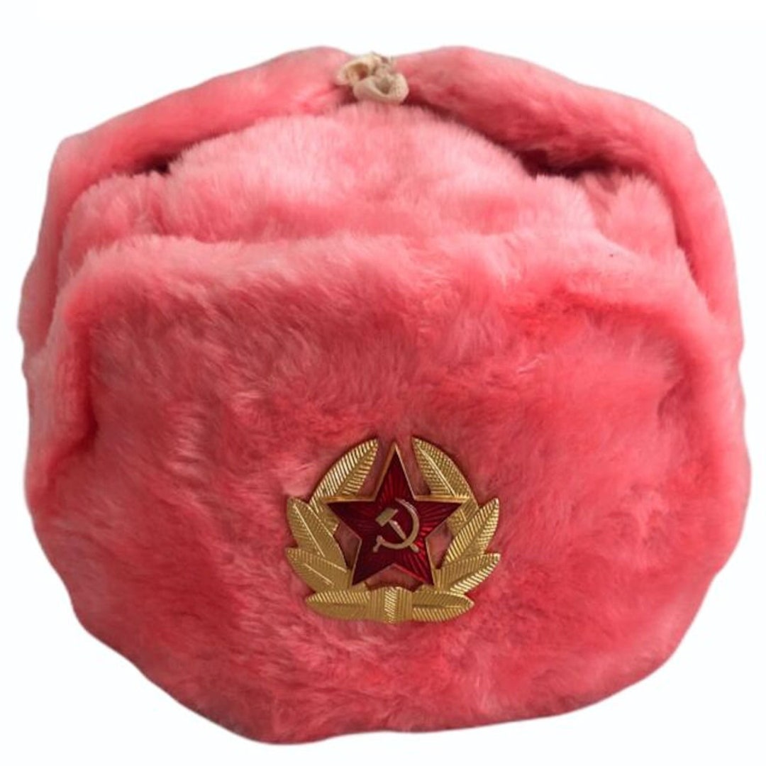 Buy Authentic Russian Ushanka Pink Hat W Soviet Army Badge Emblem Online In India Etsy