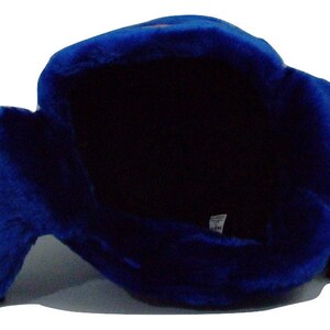 Authentic Russian Blue Ushanka Hat W/ Soviet Red Army Badge Size Large ...