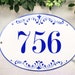Blue House Number Plaque Ceramic Address Sign Spanish Blue - Etsy