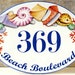 Personalized Beach House Numbers Sign, Ceramic House Sign, Shells Decor ...