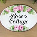 Custom Ceramic House Name Sign - Hand Painted Cottagecore Roses Garden ...
