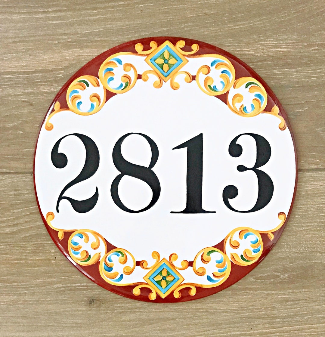 Hand Painted Spanish Ceramic Address Plaque, Talavera House Sign - Etsy