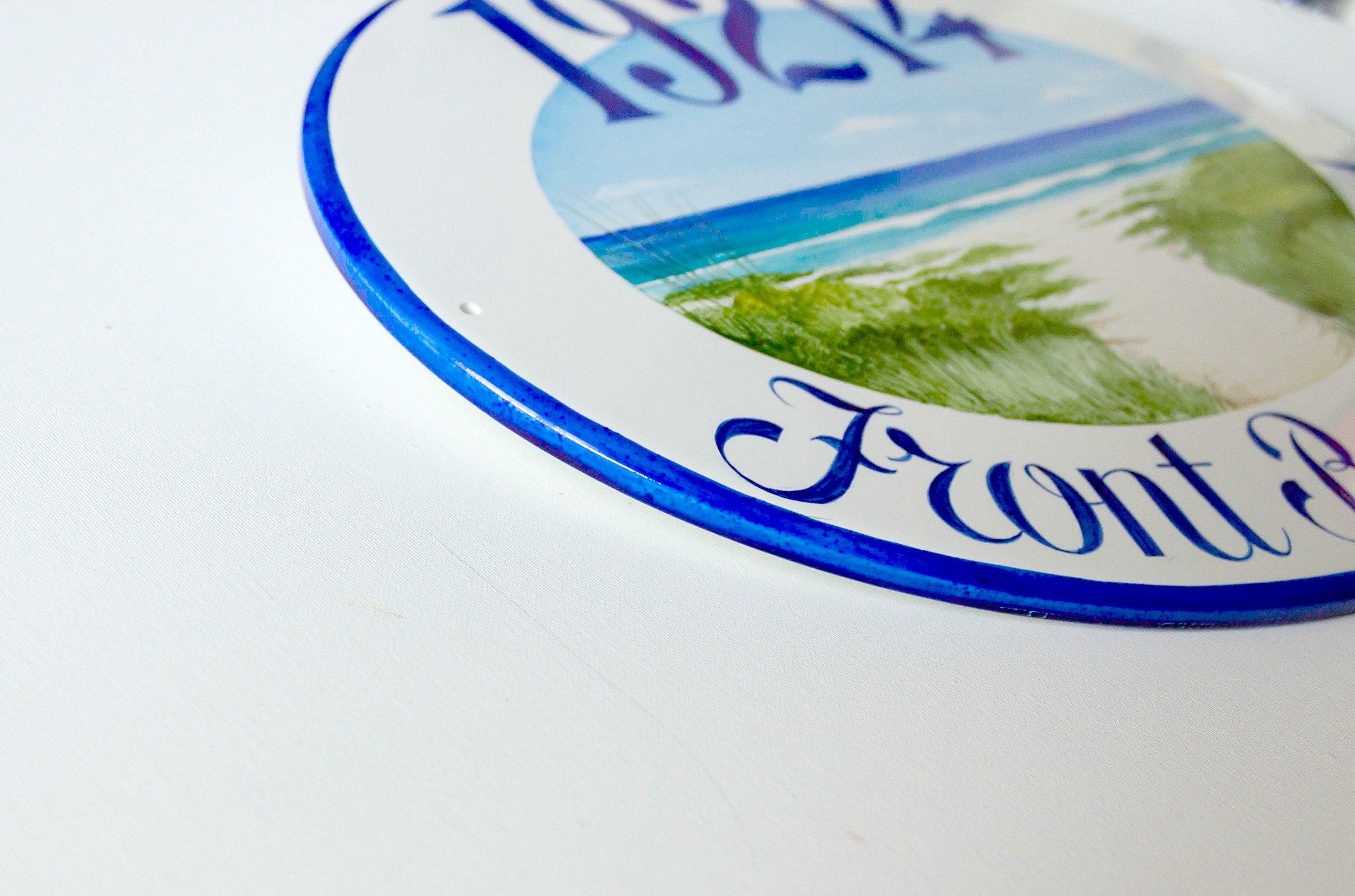 Custom Ocean House Number Plaque, Hand-painted Ceramic Address Sign for ...