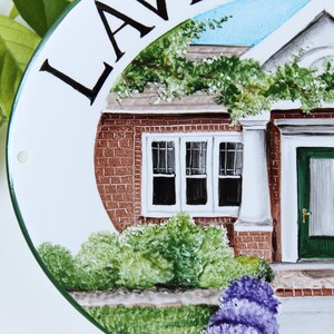 Personalized Ceramic House Portrait Sign, Custom Outdoor Plaque With ...