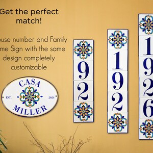 Custom House Numbers Tile Hand Painted, Spanish House Address Sign ...